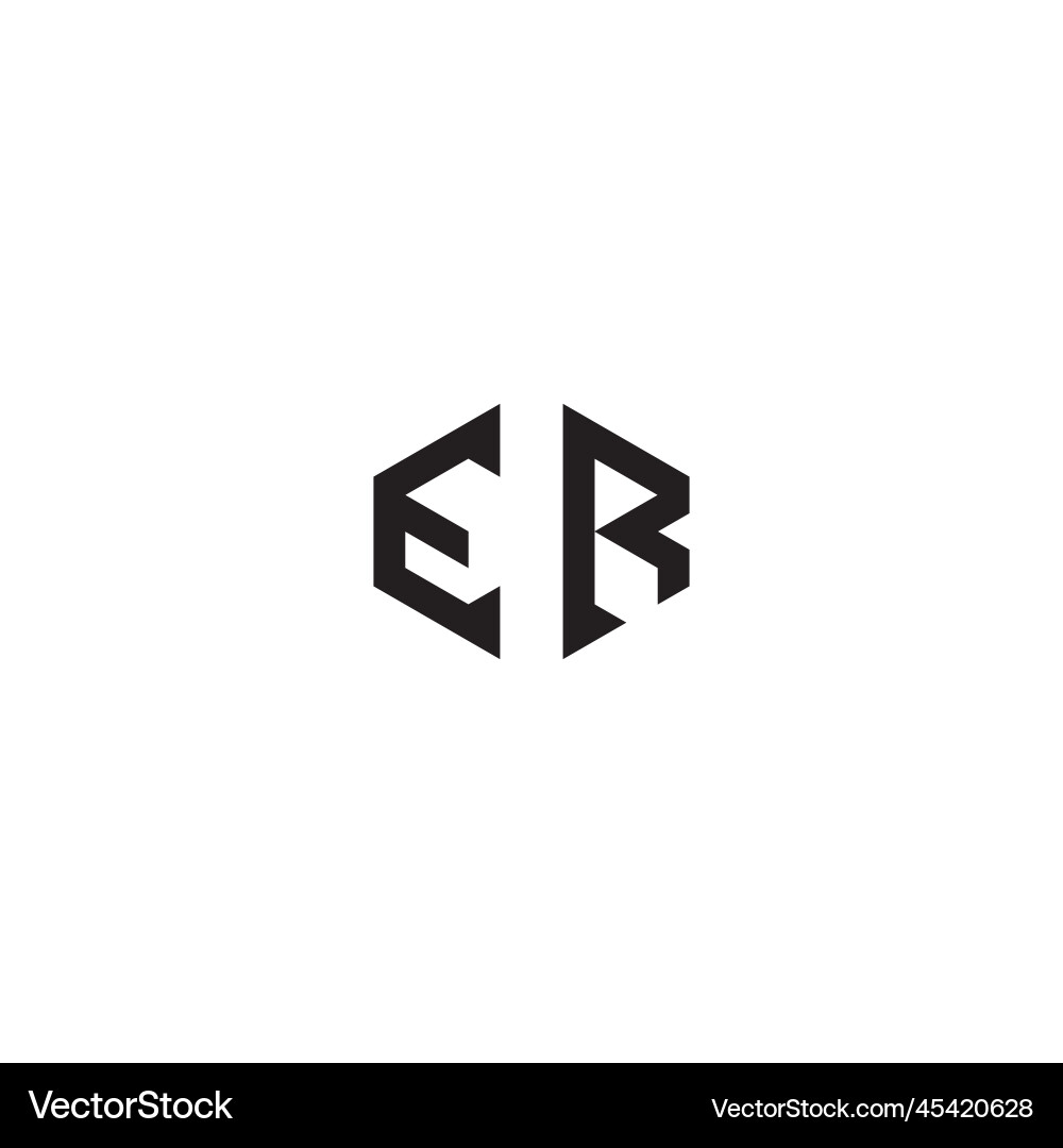 Er geometric abstract concept logo initial Vector Image