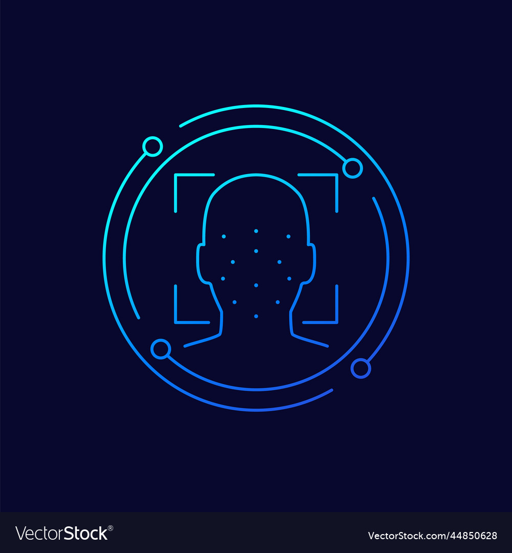 Facial Recognition Icon Biometric Face Scanning Vector Image