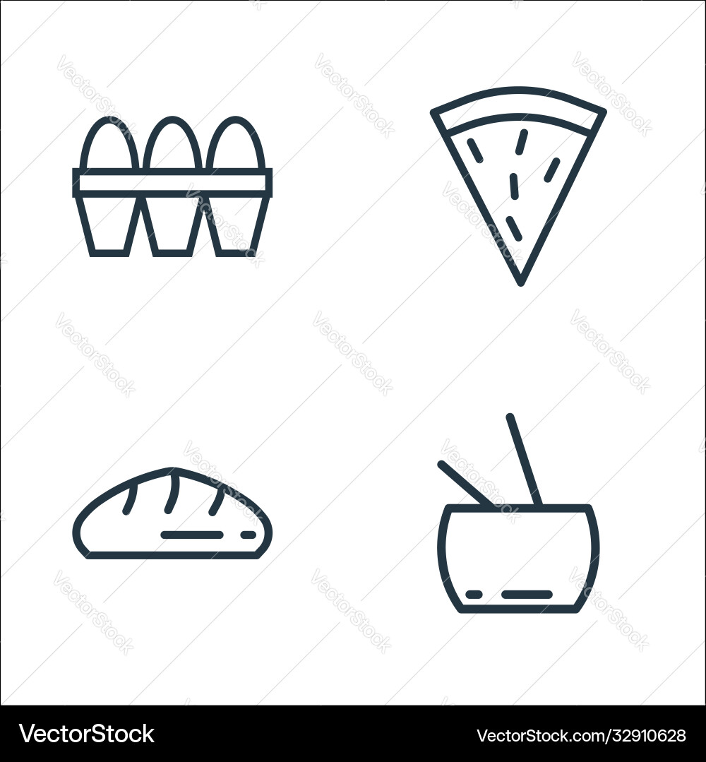 Food line icons linear set quality line set Vector Image