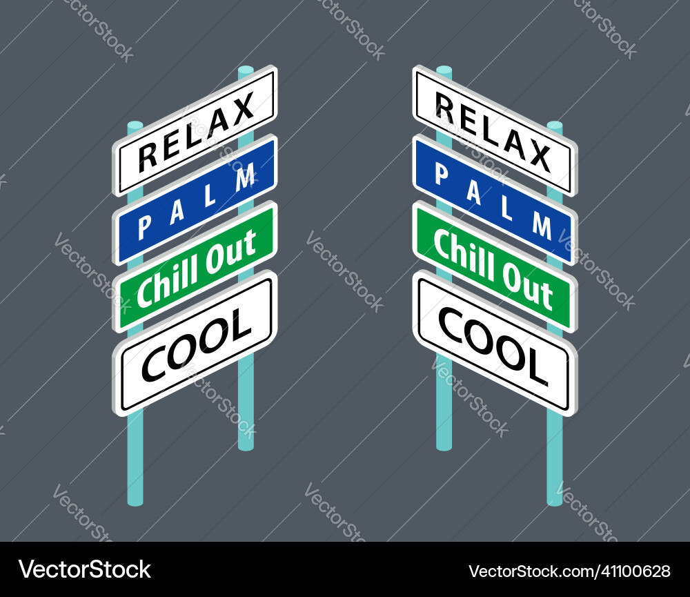 Isometric set of pillars with arrow direction Vector Image