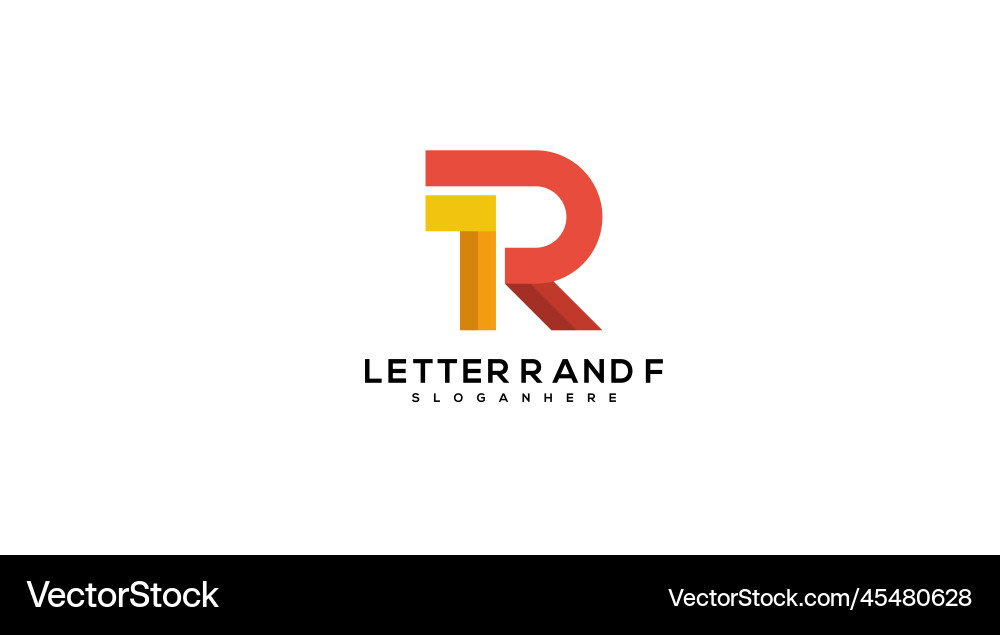 Letter r and f logo design template Royalty Free Vector