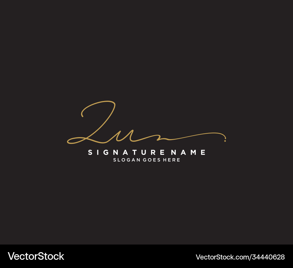 Letter zu signature logo template Royalty Free Vector Image