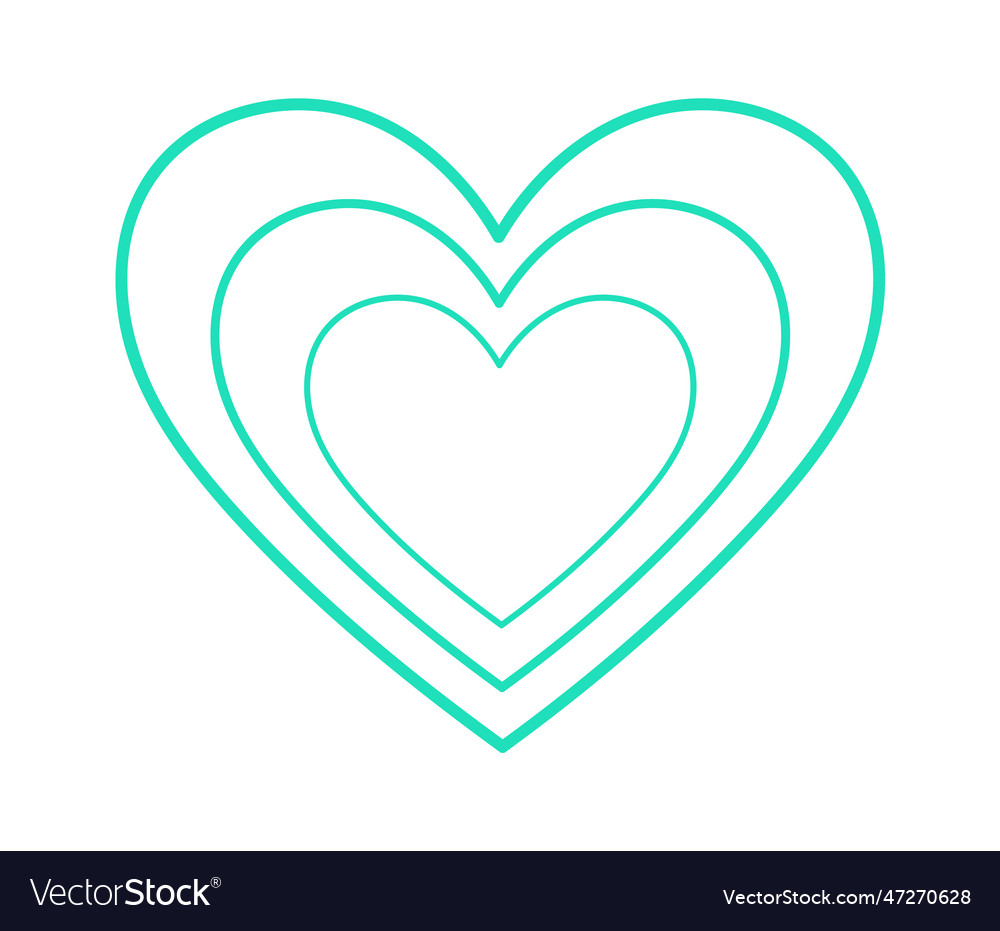 Linear hearts element Royalty Free Vector Image