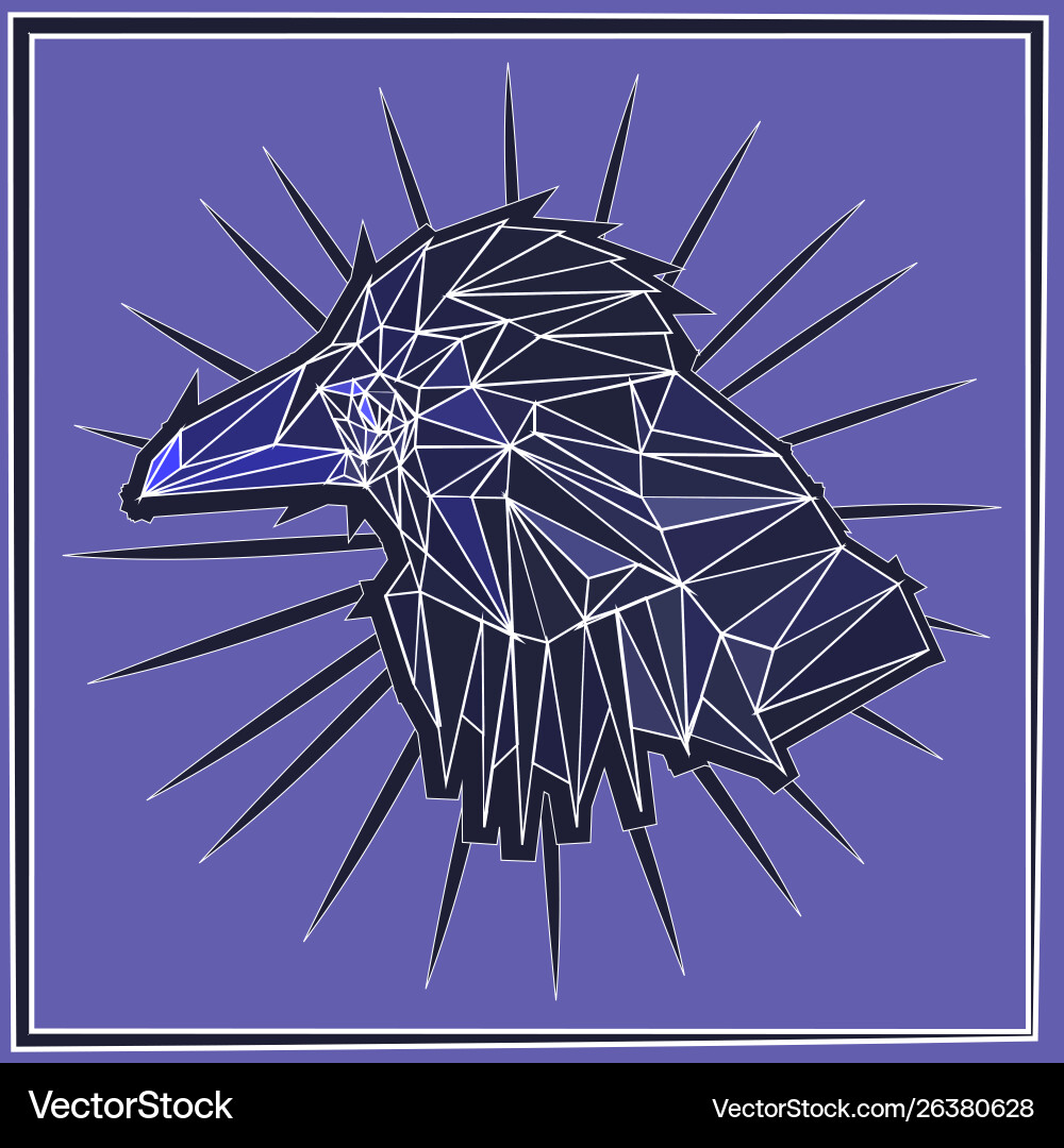 Monochrome bird silhouette in nautical triangles Vector Image