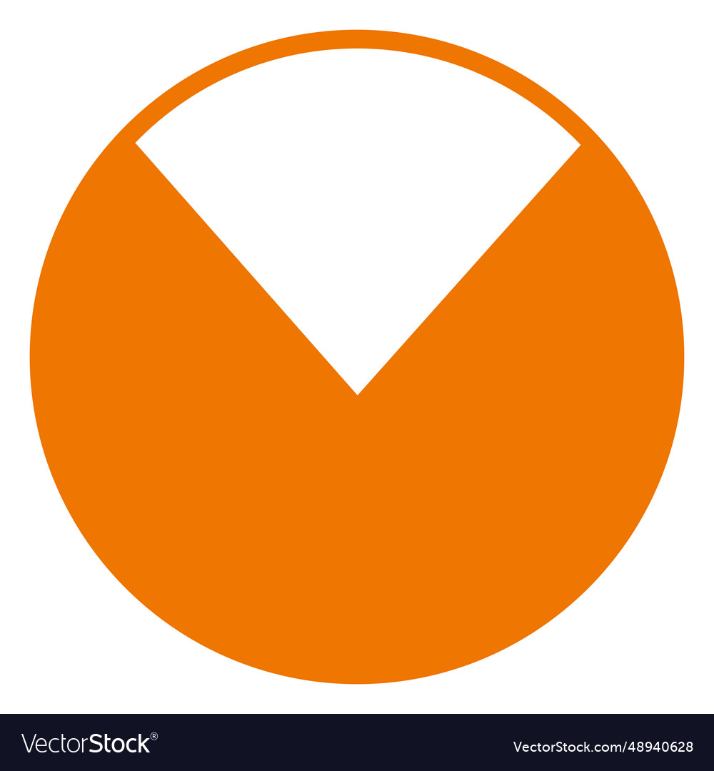 Orange pie chart Royalty Free Vector Image - VectorStock