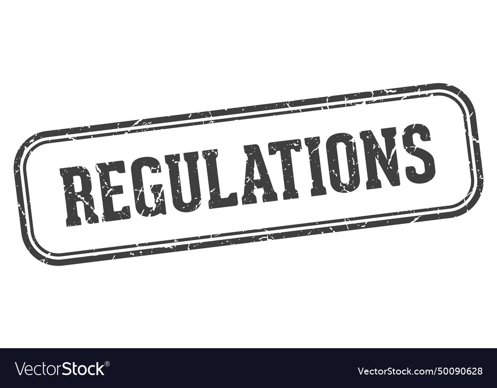 Regulations stamp regulations rectangular stamp Vector Image