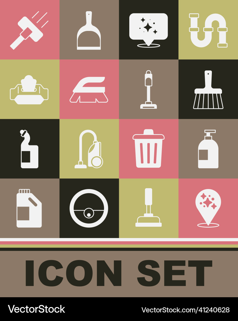 Set home cleaning service dishwashing liquid Vector Image