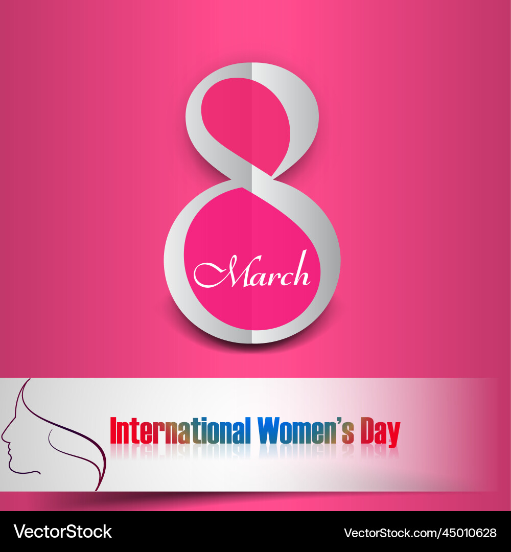Shiny pink womens day card Royalty Free Vector Image