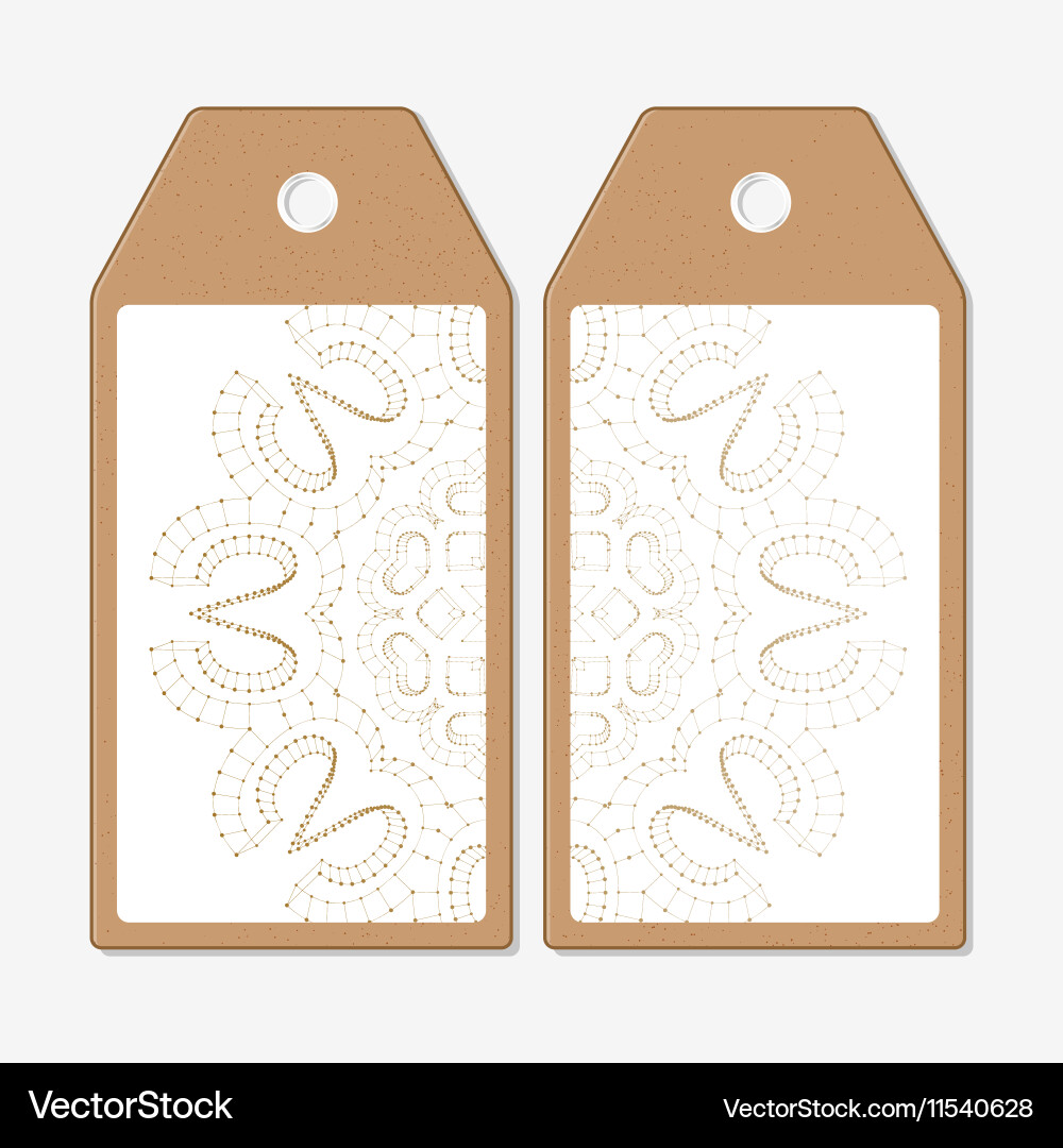 Tags design on both sides cardboard sale labels Vector Image
