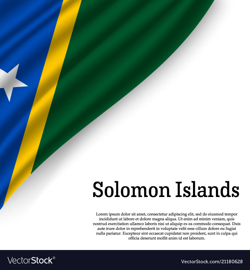 Waving flag of solomon islands Royalty Free Vector Image