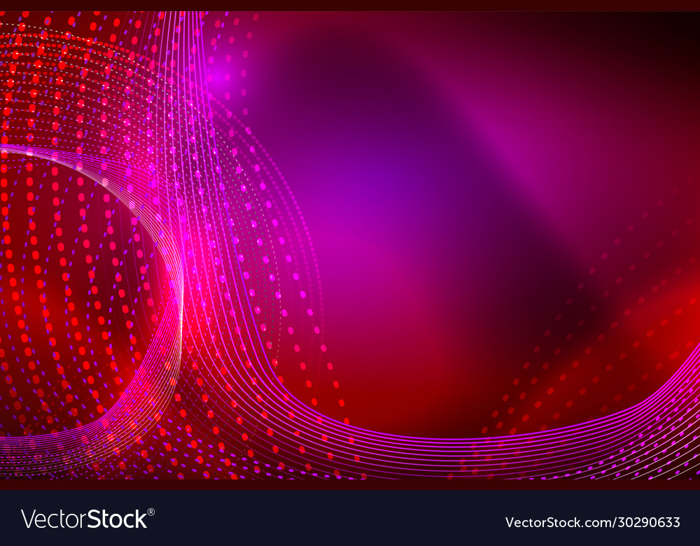 Abstract particles wave background neon motion Vector Image