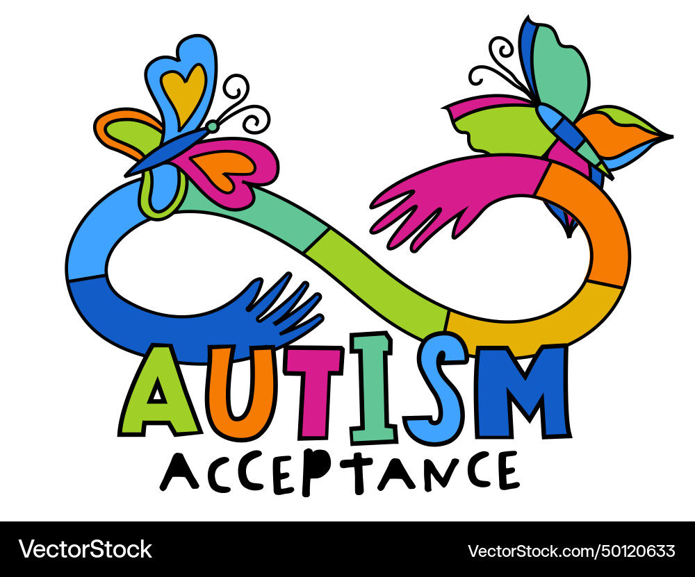 Autism logo in a bold whimsical style human mind Vector Image