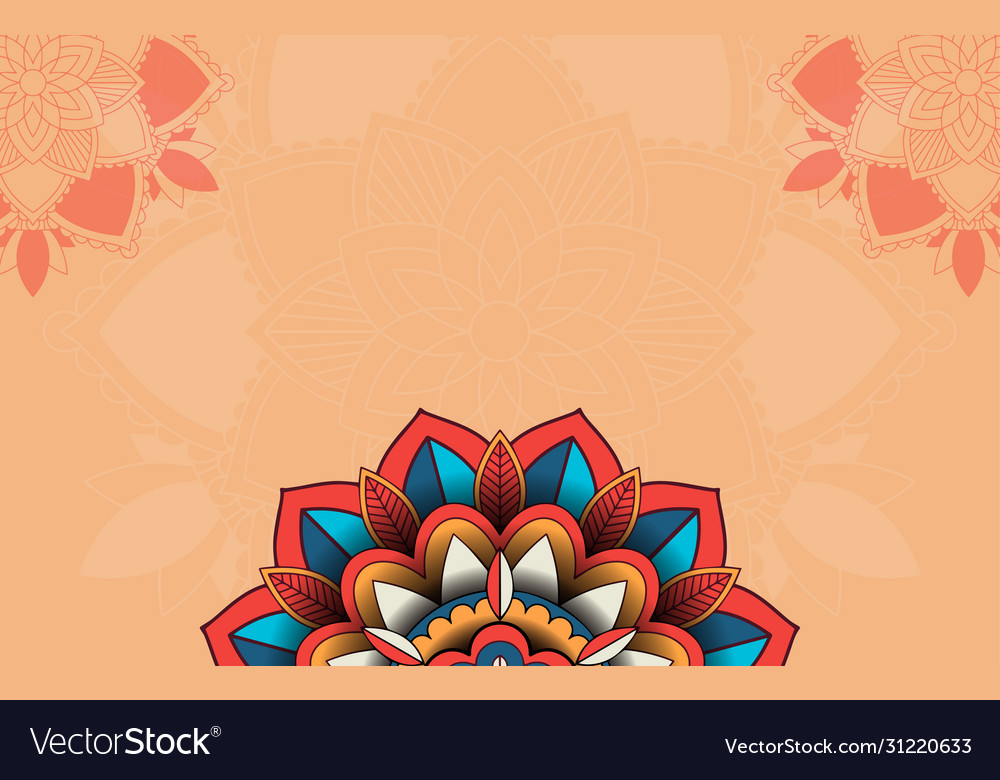 Background template with mandala pattern design Vector Image