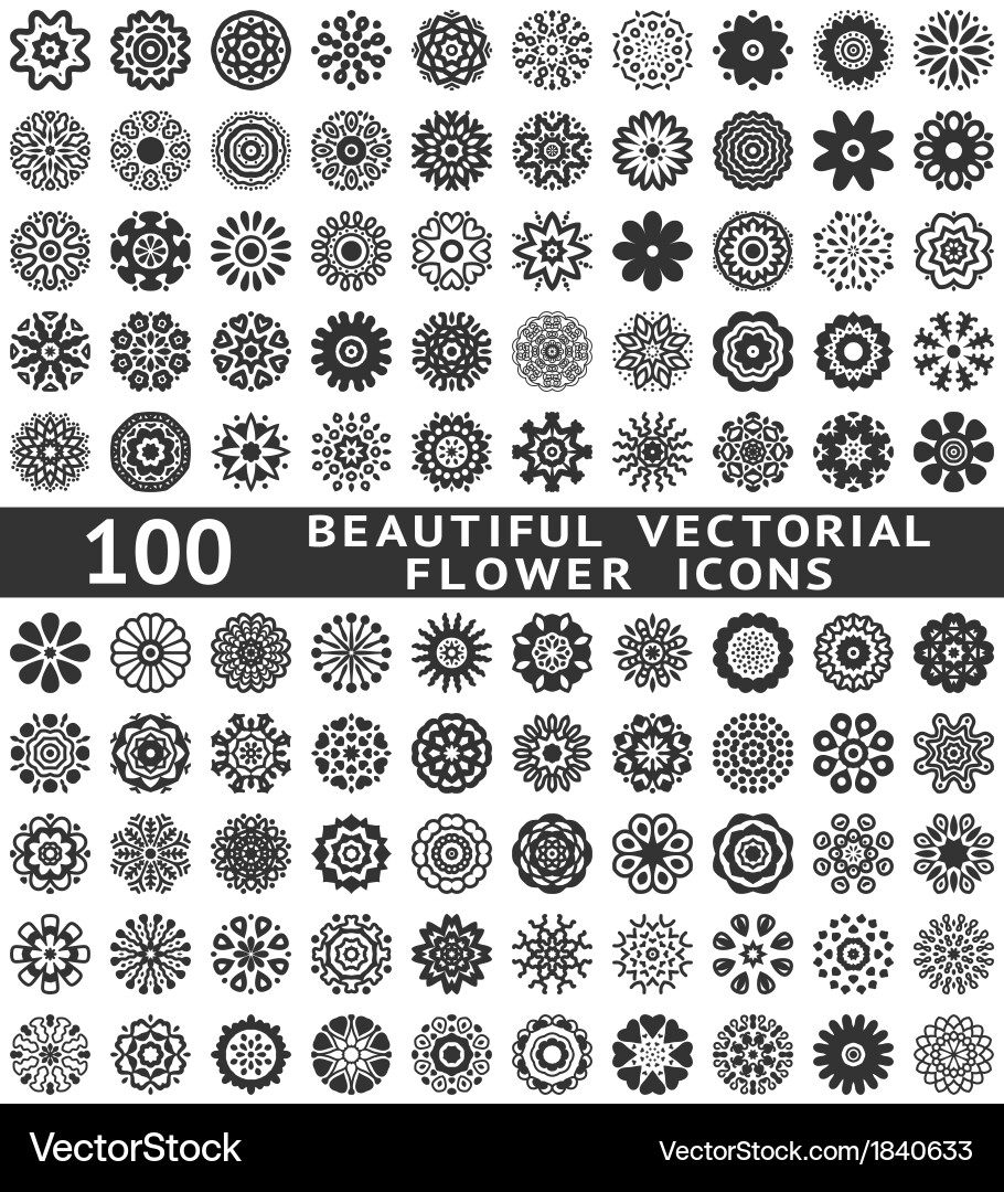 Beautiful abstract flower icons Royalty Free Vector Image