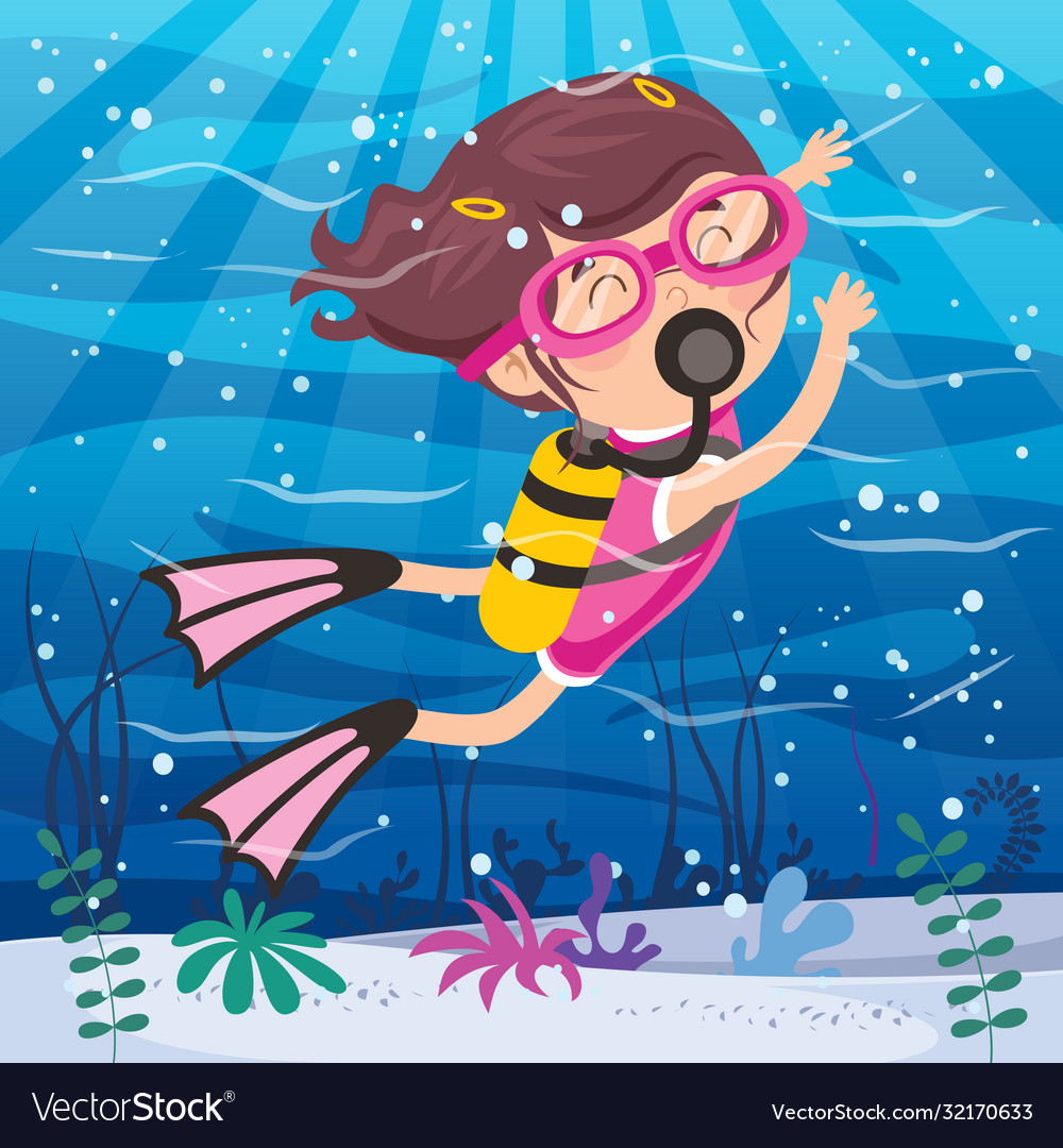 Character diving Royalty Free Vector Image - VectorStock