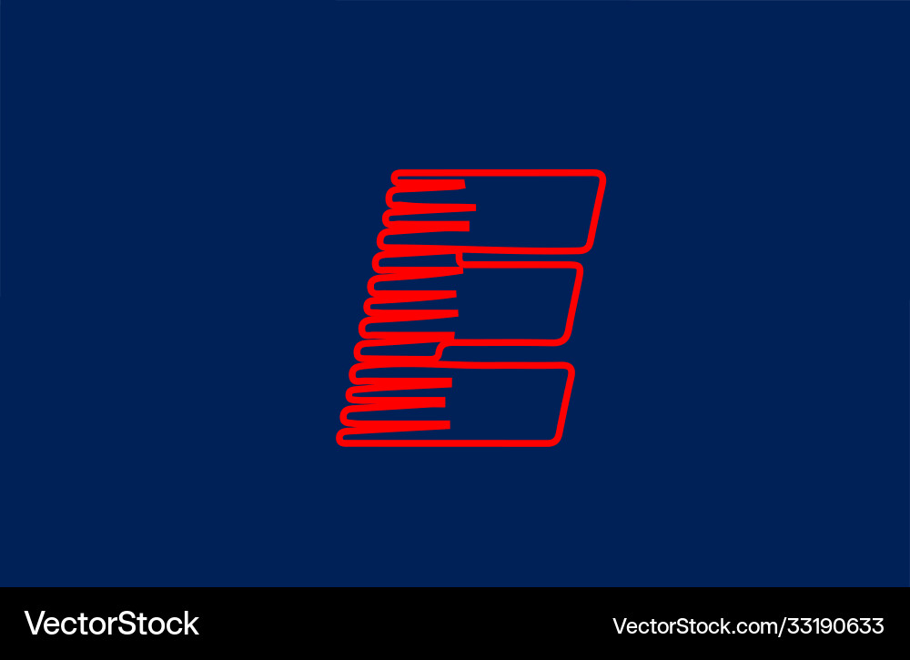E red line alphabet letter logo icon simple Vector Image