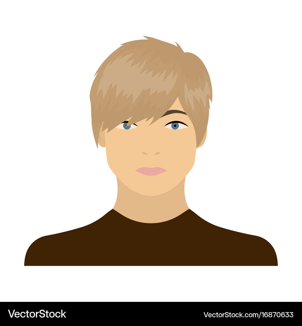 Face of a young guy and appearance Royalty Free Vector Image