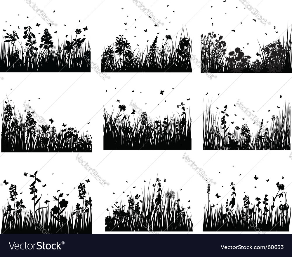 Grass set Royalty Free Vector Image - VectorStock