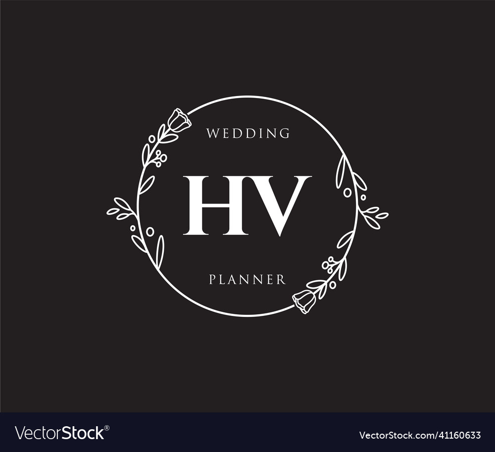 Initial hv feminine logo usable for nature salon Vector Image