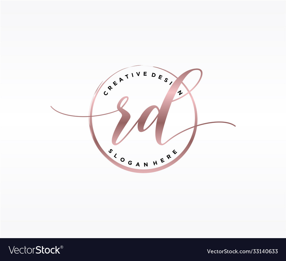 Initial rd handwriting logo with circle template Vector Image