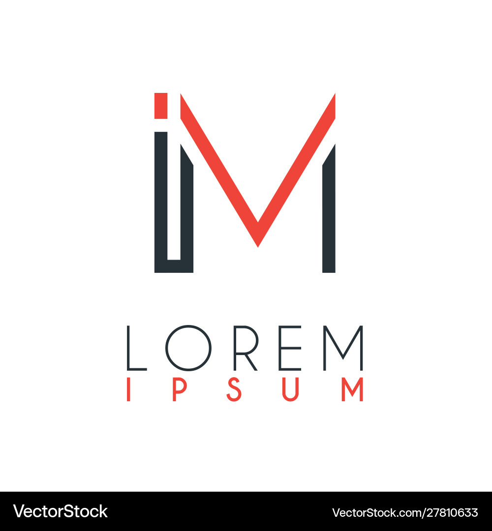 Logo between letter i and m or im Royalty Free Vector Image