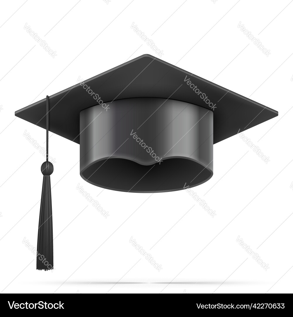 Realistic graduate college high school Royalty Free Vector