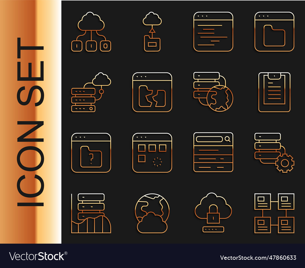 Set line hierarchy organogram chart server Vector Image Set line hierarchy organogram chart server Vector Image