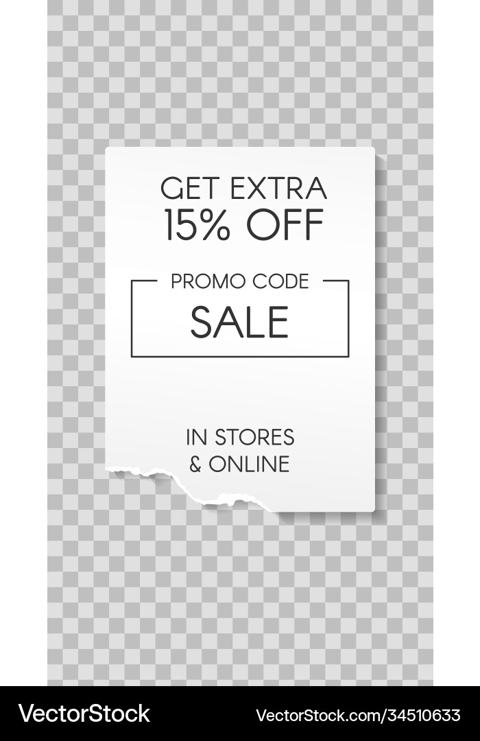 Torn paper story scraps sale promo code Royalty Free Vector