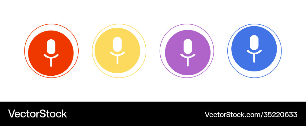 Voice icons different colours symbol and button Vector Image