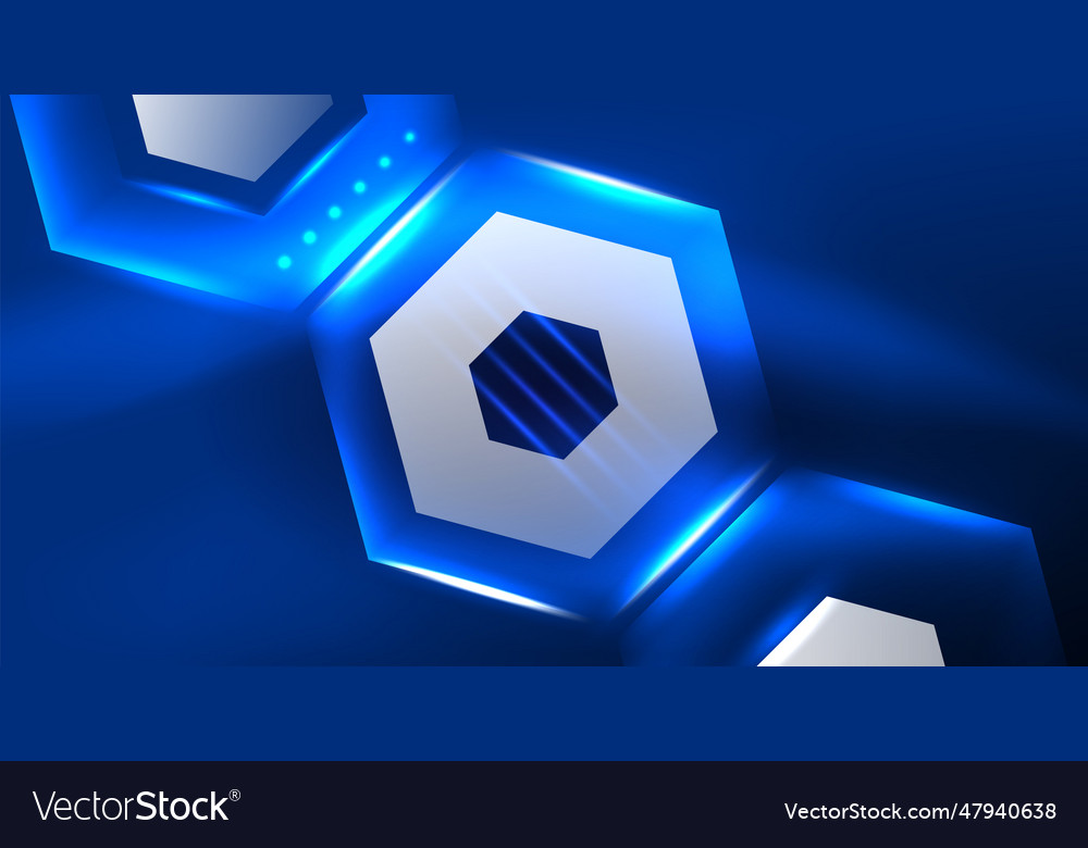 Abstract background neon hexagon Royalty Free Vector Image