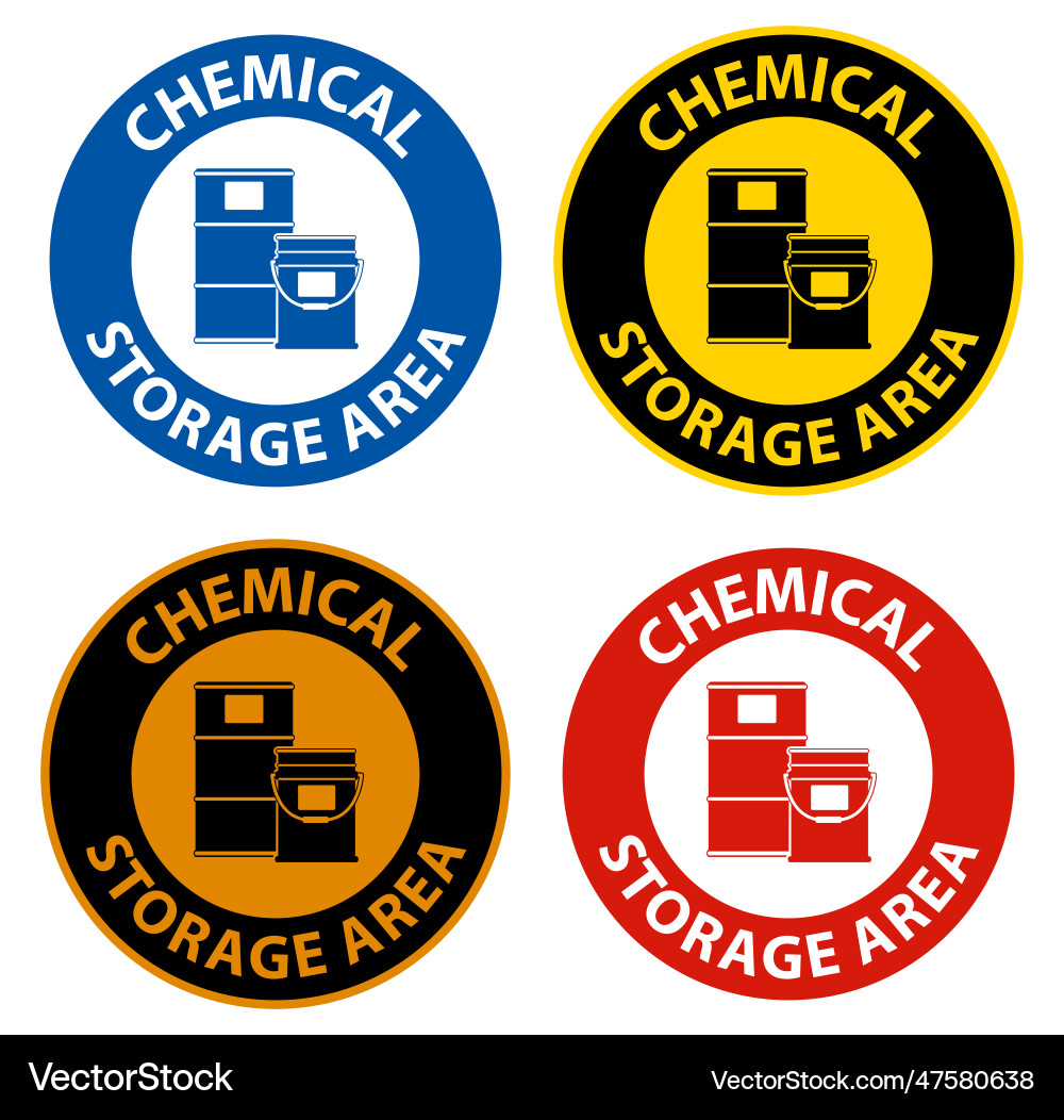 Caution chemical storage symbol sign on white Vector Image