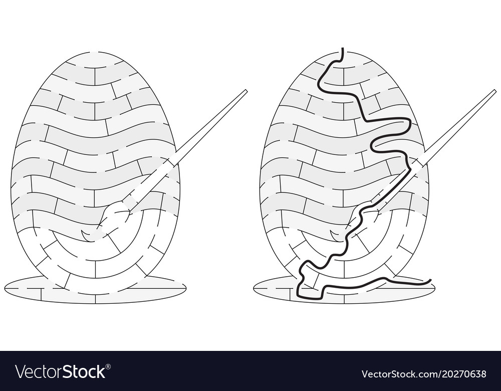 Easy easter egg maze Royalty Free Vector Image