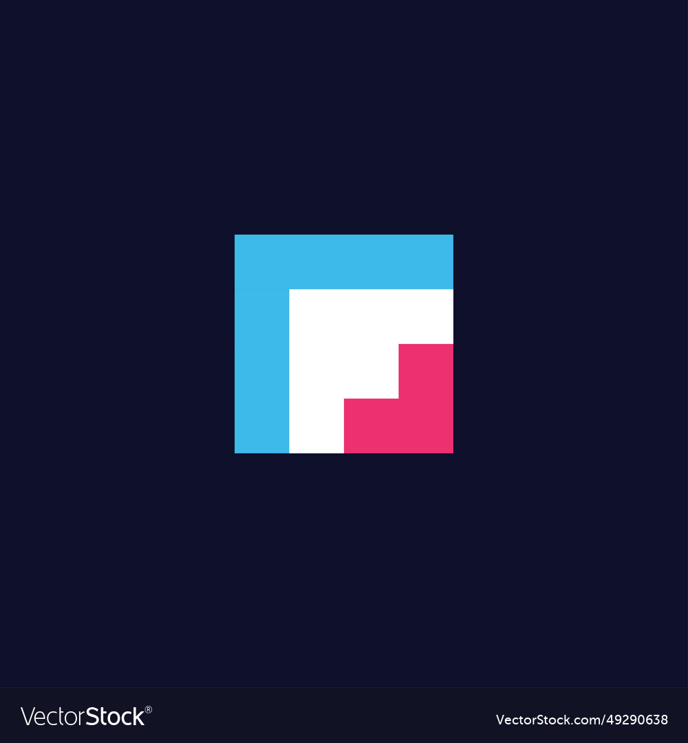 Letter f square logo Royalty Free Vector Image
