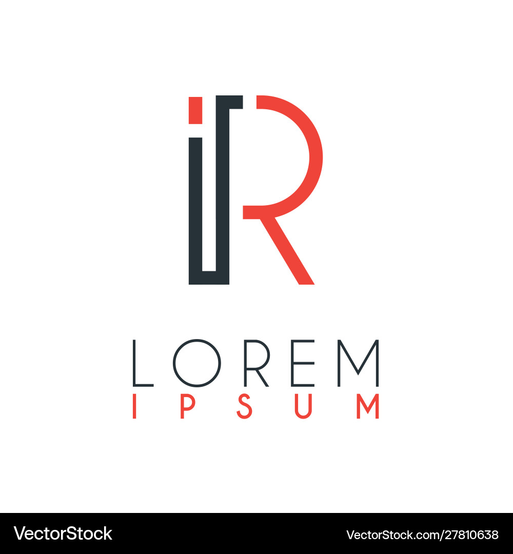 Logo between letter i and r or ir Royalty Free Vector Image