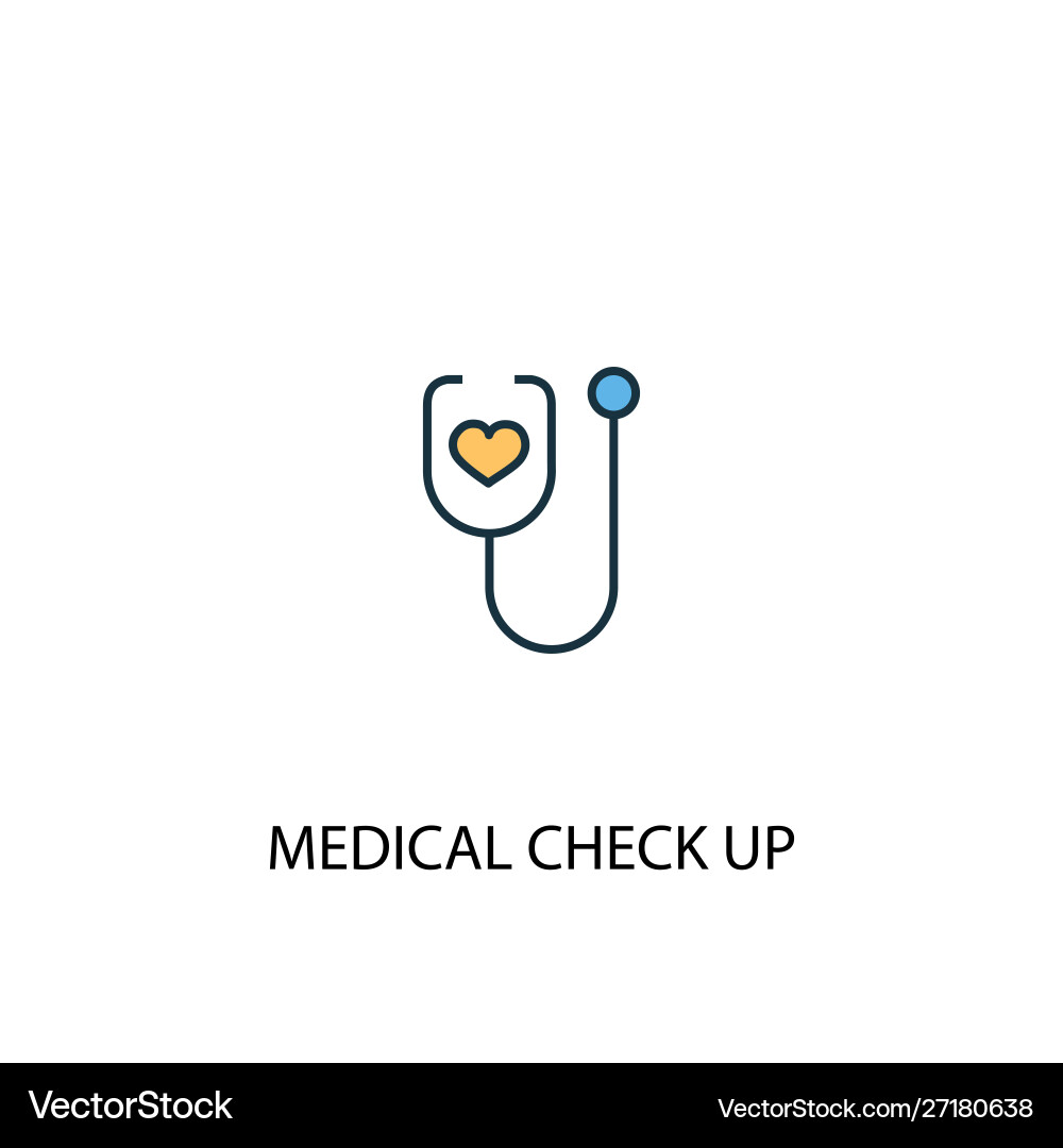 Medical check up concept 2 colored line icon Vector Image