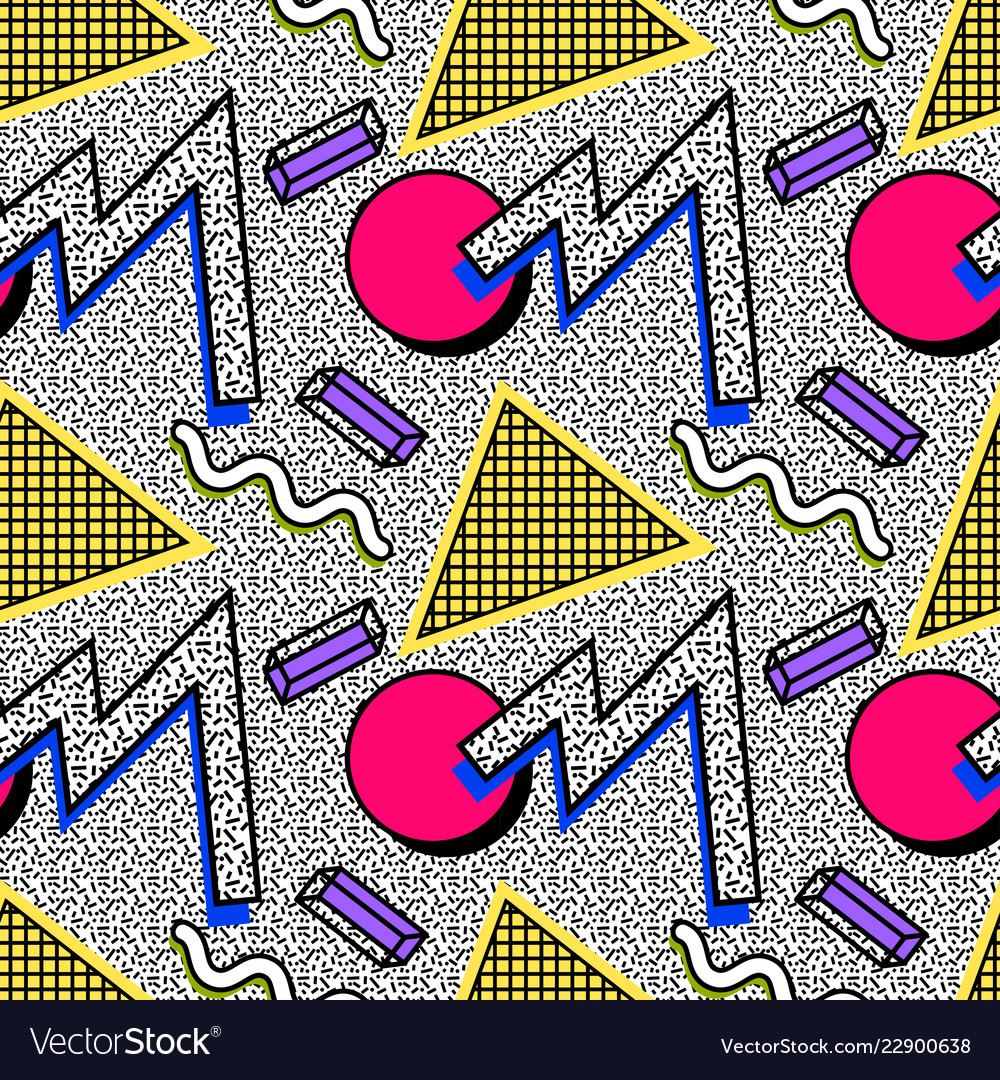 Seamless pattern 80s Royalty Free Vector Image