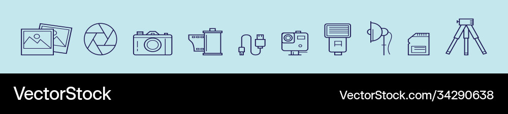 Set photography cartoon icon design template Vector Image