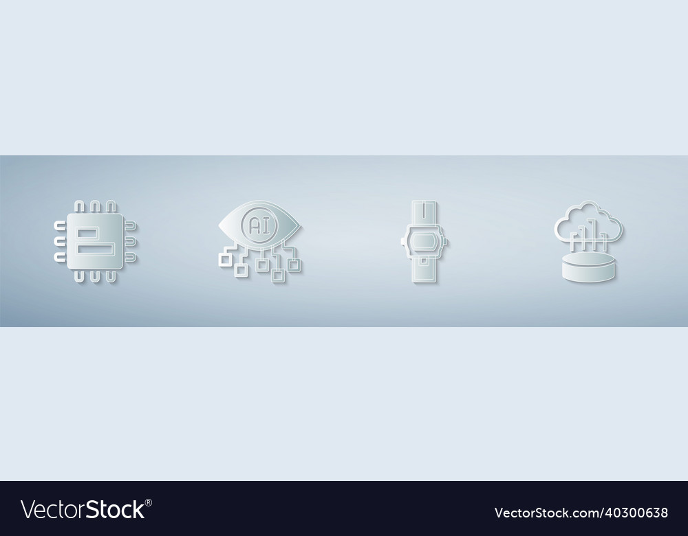 Set processor cpu computer vision wrist watch Vector Image Set processor cpu computer vision wrist watch Vector Image