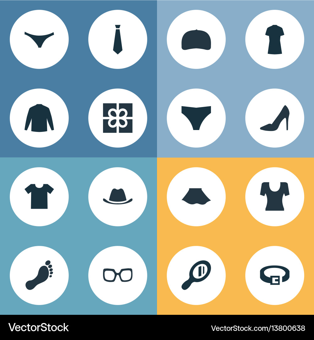 Set simple dress icons Royalty Free Vector Image