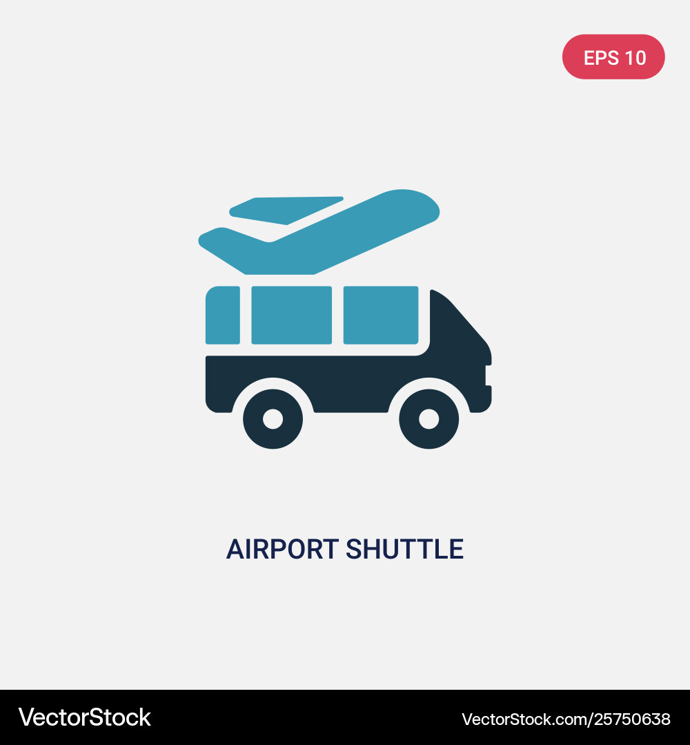 Two color airport shuttle icon from Royalty Free Vector