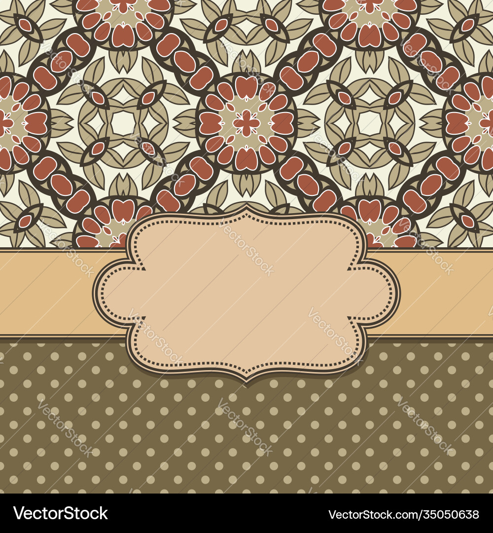 Vintage abstract flower frame with text place Vector Image