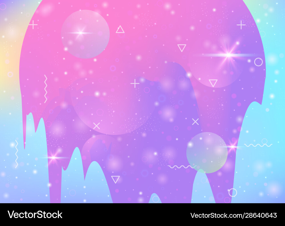 Abstract landscape with holographic cosmos Vector Image