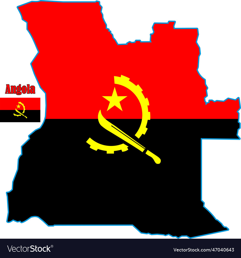 Angola map and flag Royalty Free Vector Image - VectorStock