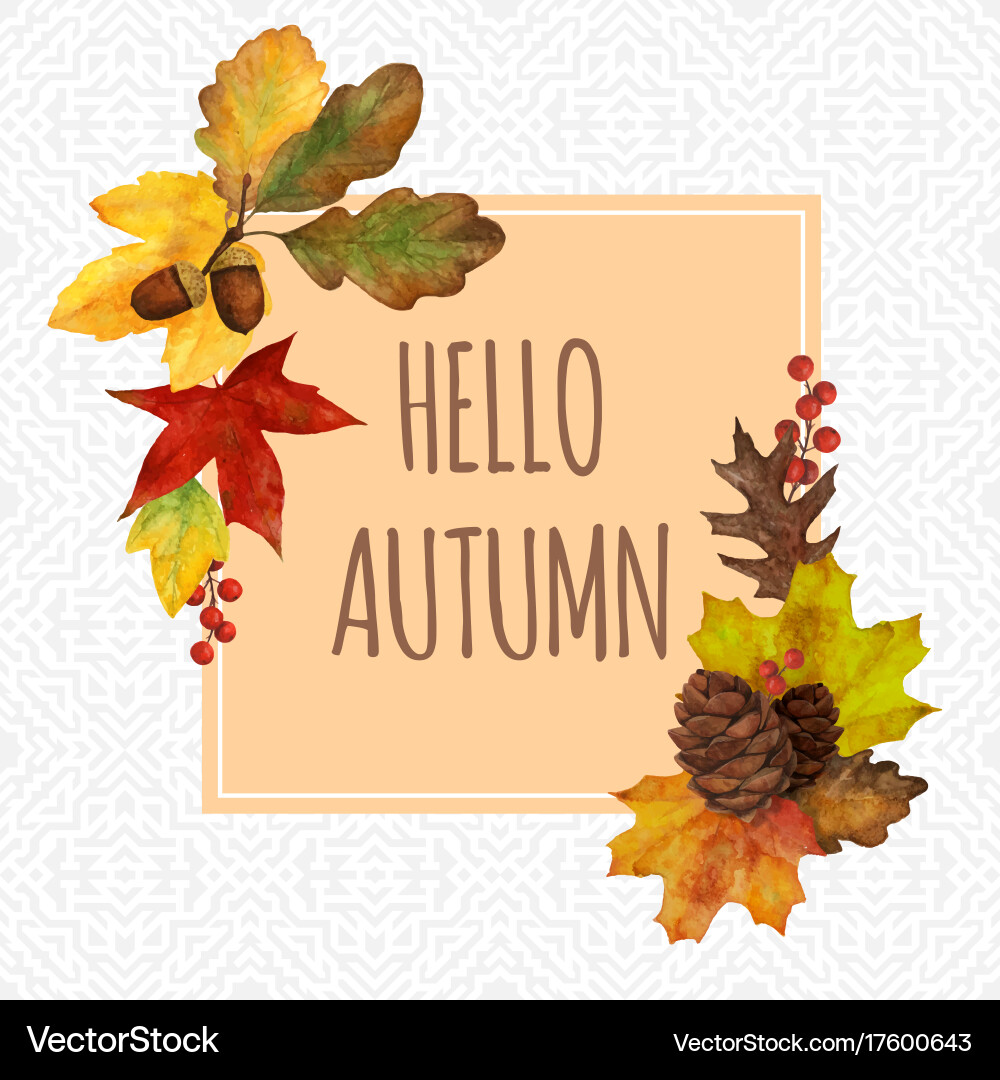 Autumn frame for decor and invitation cards Vector Image