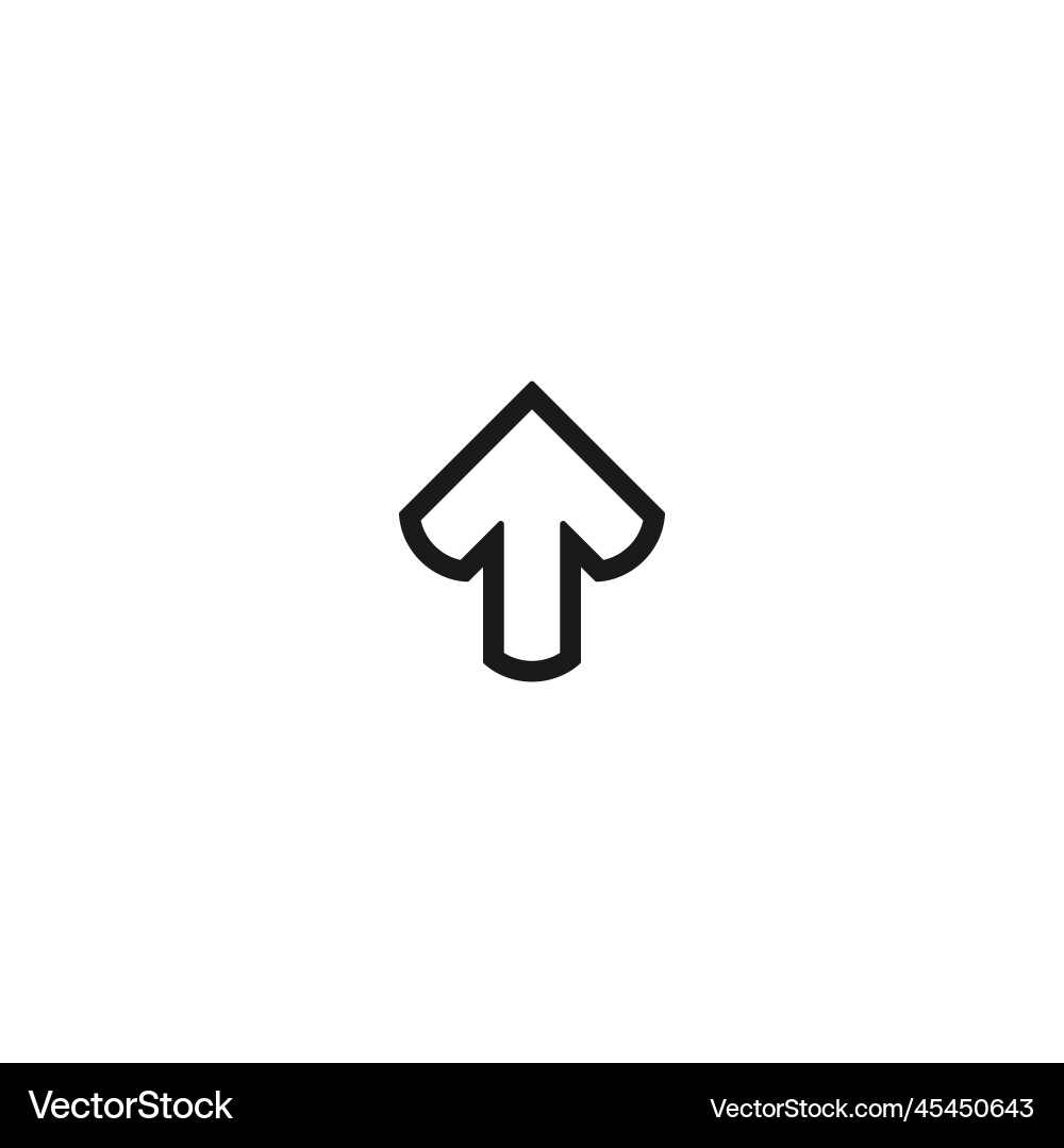 Black line arrow up icon isolated on white Vector Image