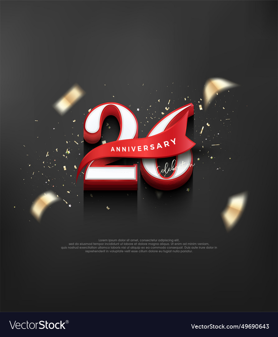 Classic design number to celebrate the 26th Vector Image
