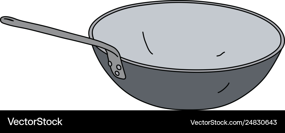 Classic stainless steel wok Royalty Free Vector Image