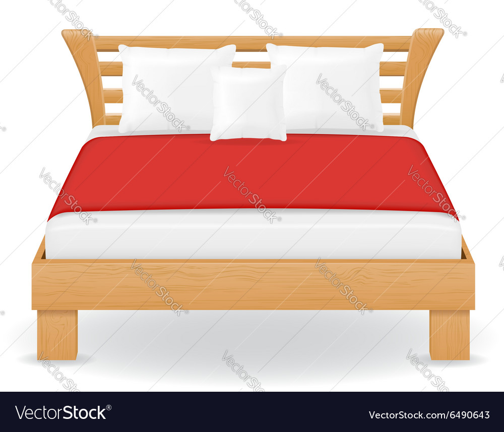 Double bed 04 Royalty Free Vector Image - VectorStock