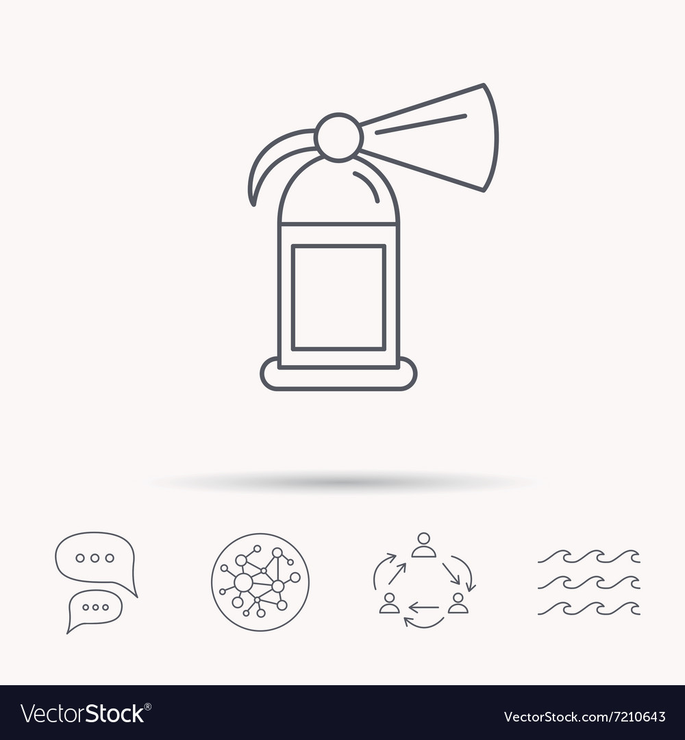 Fire extinguisher icon flame protection sign Vector Image