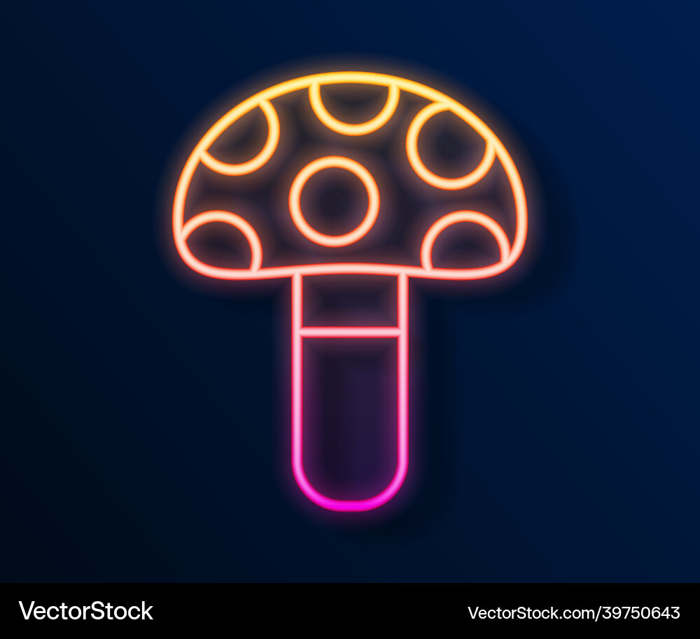 Glowing neon line psilocybin mushroom icon Vector Image